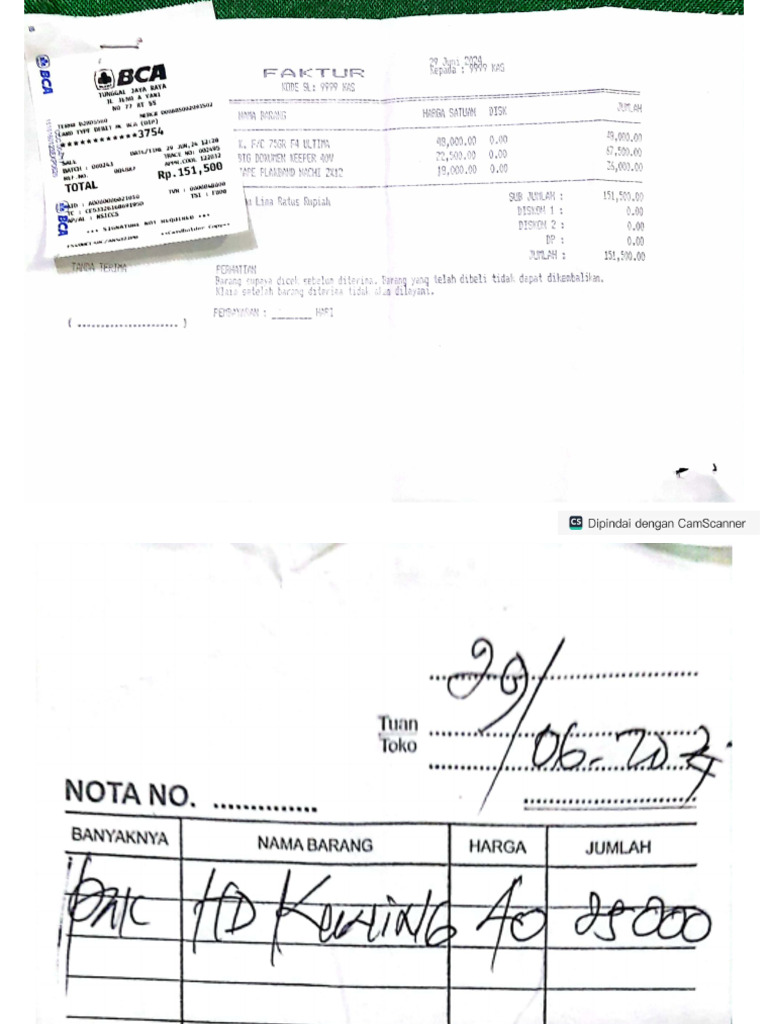 bukti nota pembelian pengadaan akreditasi ohc 2 | PDF
