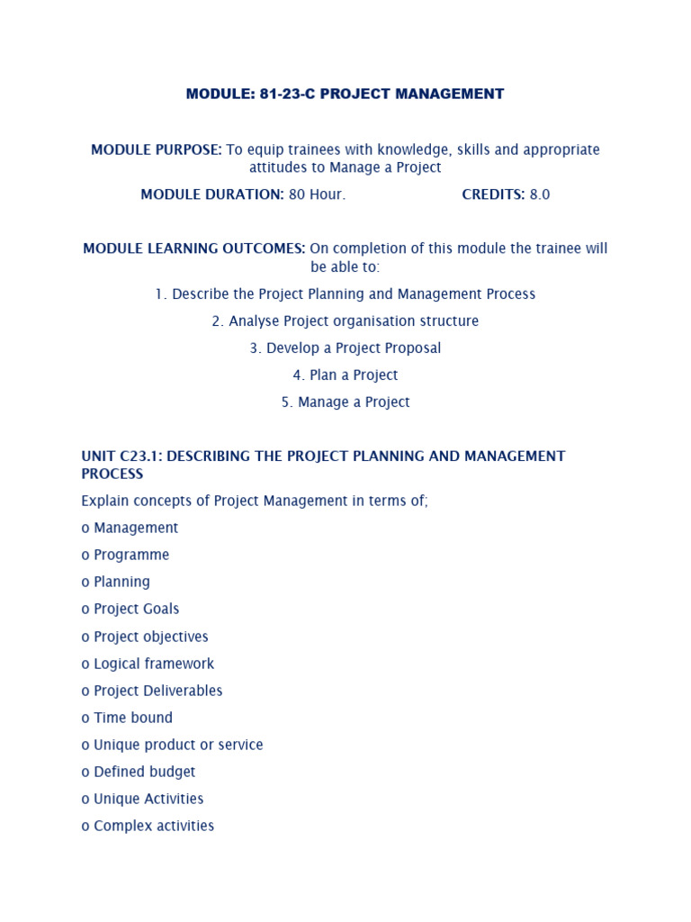 Module Project Management | PDF | Project Management | Business