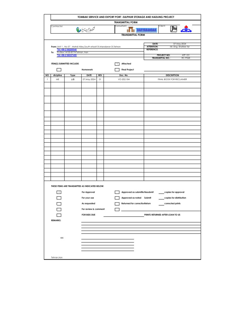 Transmittal RC-P068 | PDF