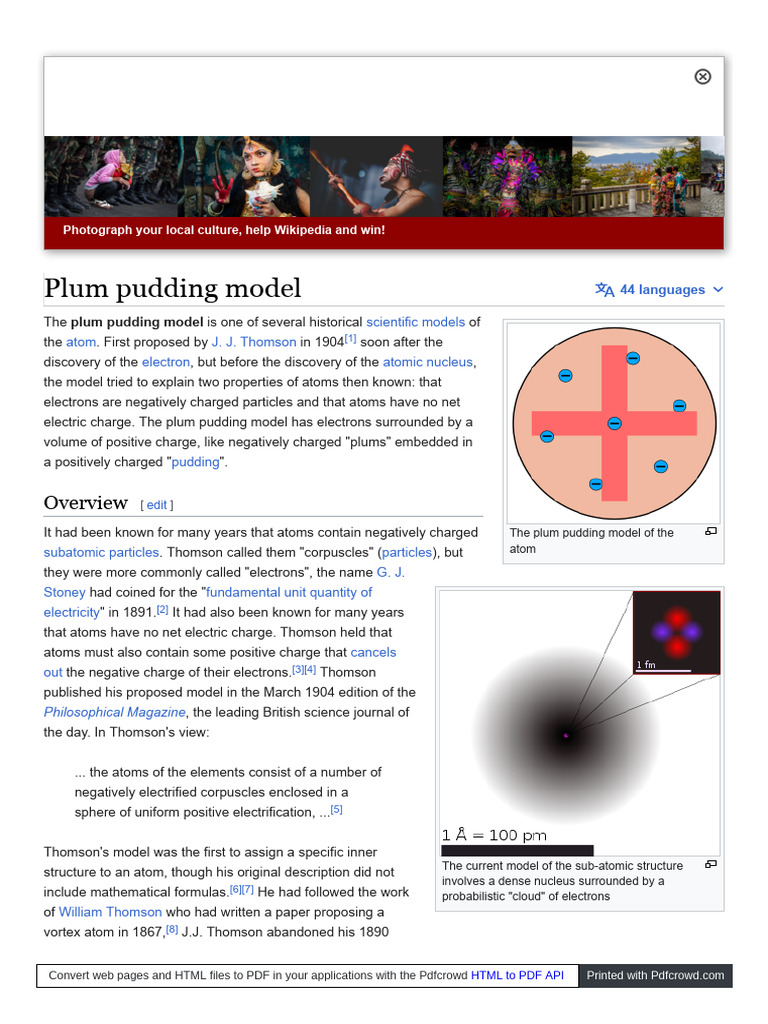 _Plum_pudding_model | PDF | Physical Chemistry | Atomic Physics