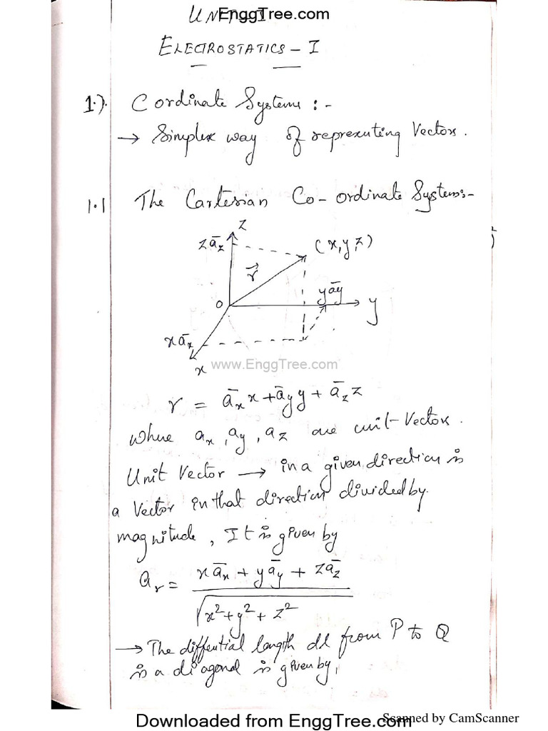 EC3452 Electromagnetic Fields Lecture Notes 2 | PDF EC3452 Electromagnetic Fields Lecture Notes 2 | PDF