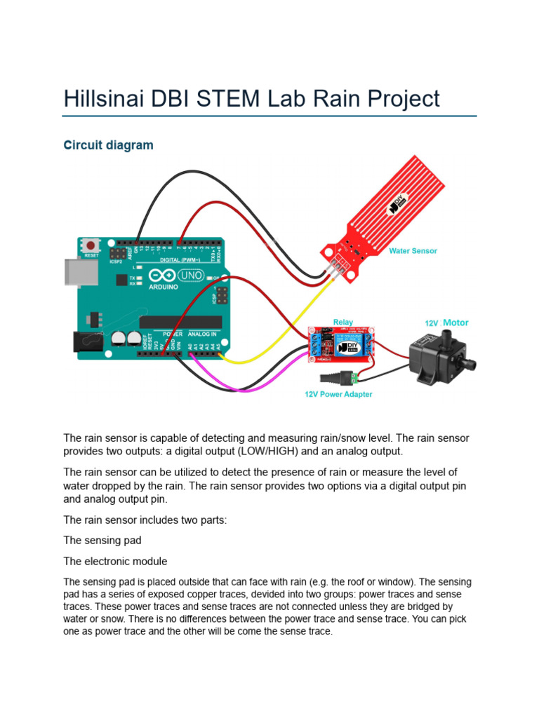 Hillsinai DBI STEM Lab Rain Project | PDF | Sensor | Measuring Instrument
