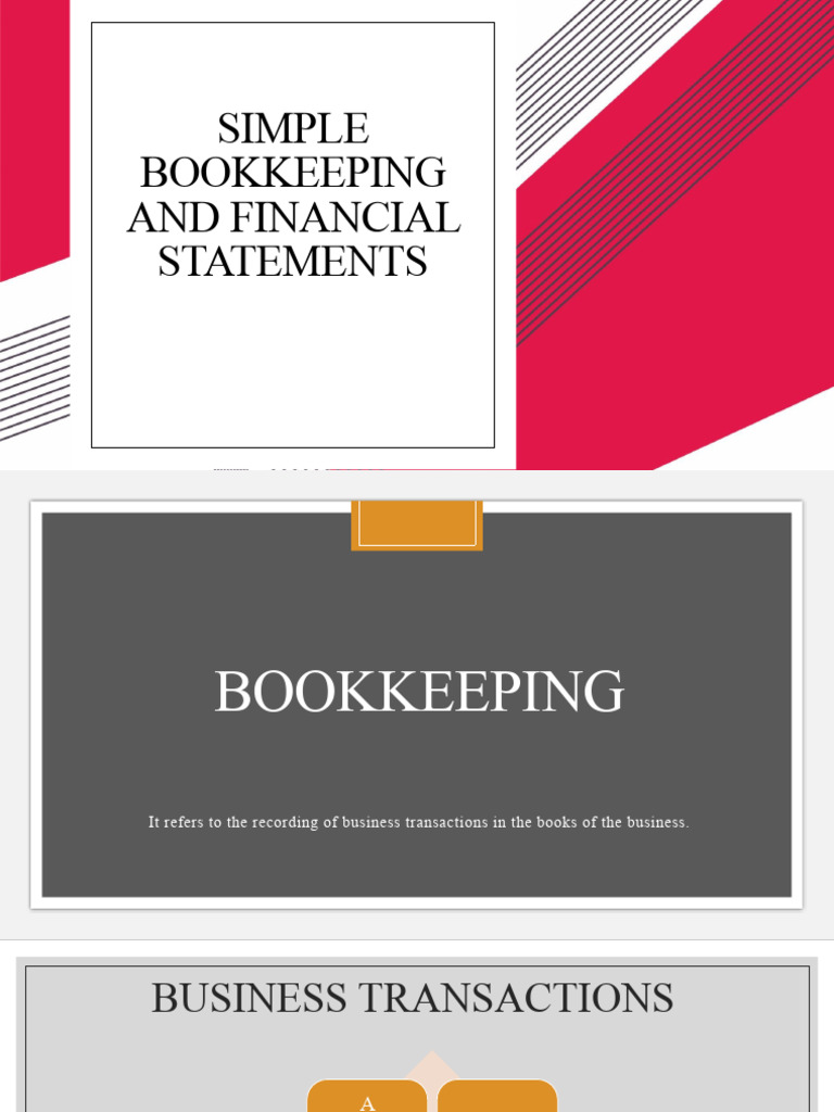 Simple Bookkeeping and Financial Statements Bookkeeping Terms To Accounting Equation W14 | PDF ...