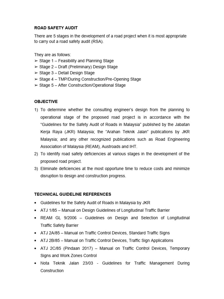 ROAD SAFETY AUDIT | PDF | Audit | Traffic