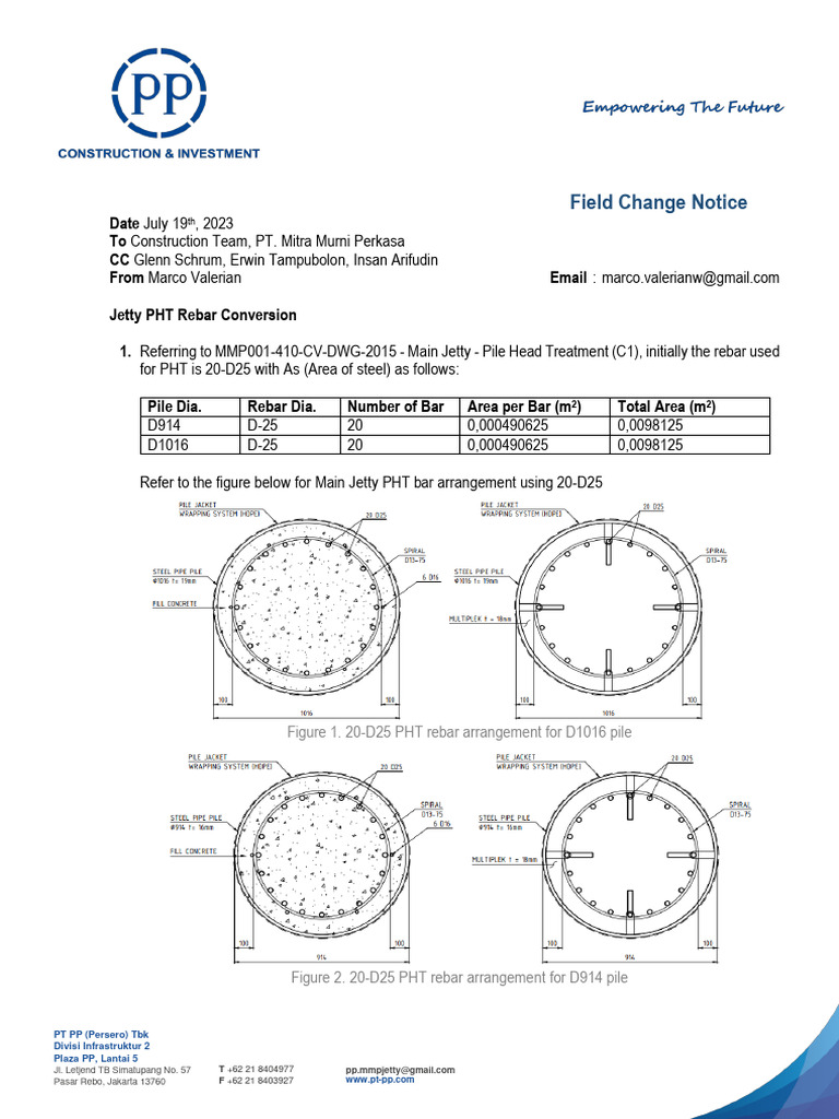Field Change Notice - Jetty PHT Rebar Conversion | Download Free PDF ...