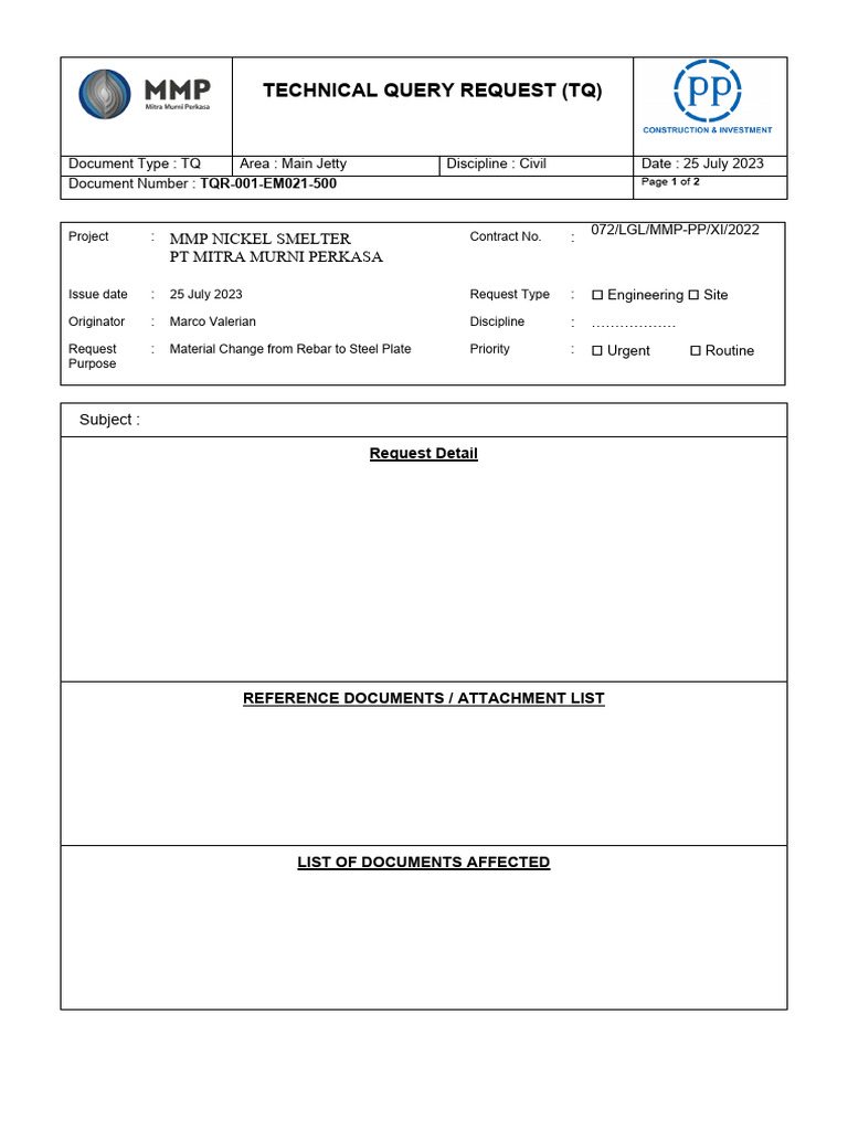 Tq Technical Query Format Pdf