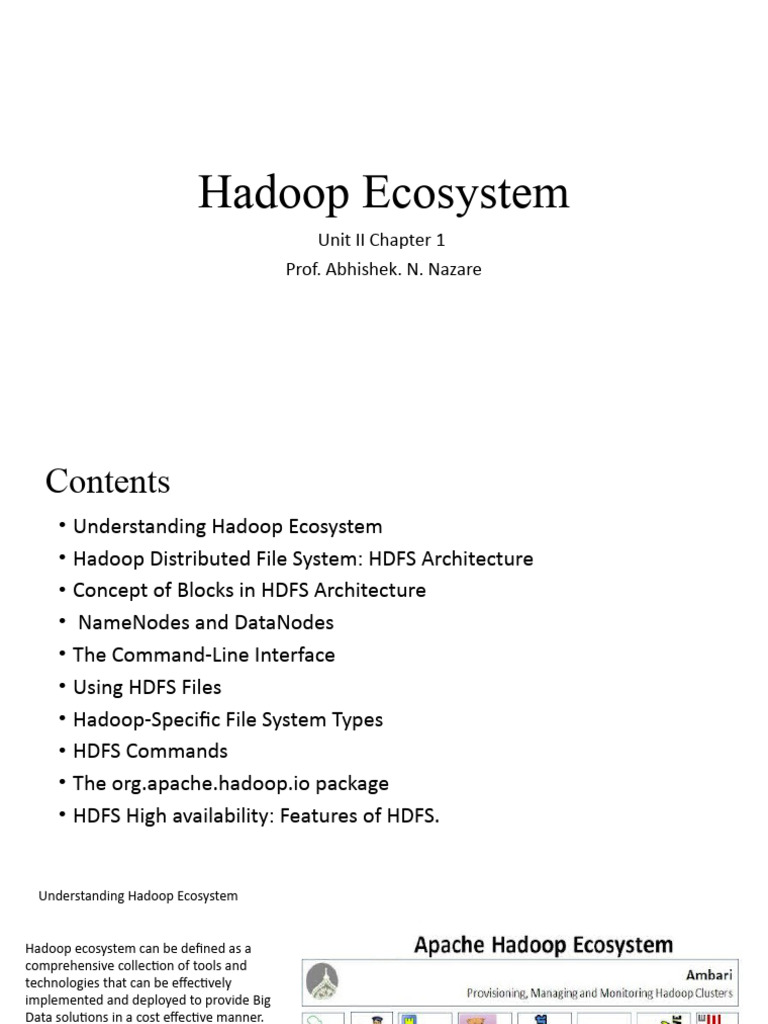 Chapter 4 - Hadoop Ecosystem | PDF | Apache Hadoop | File System