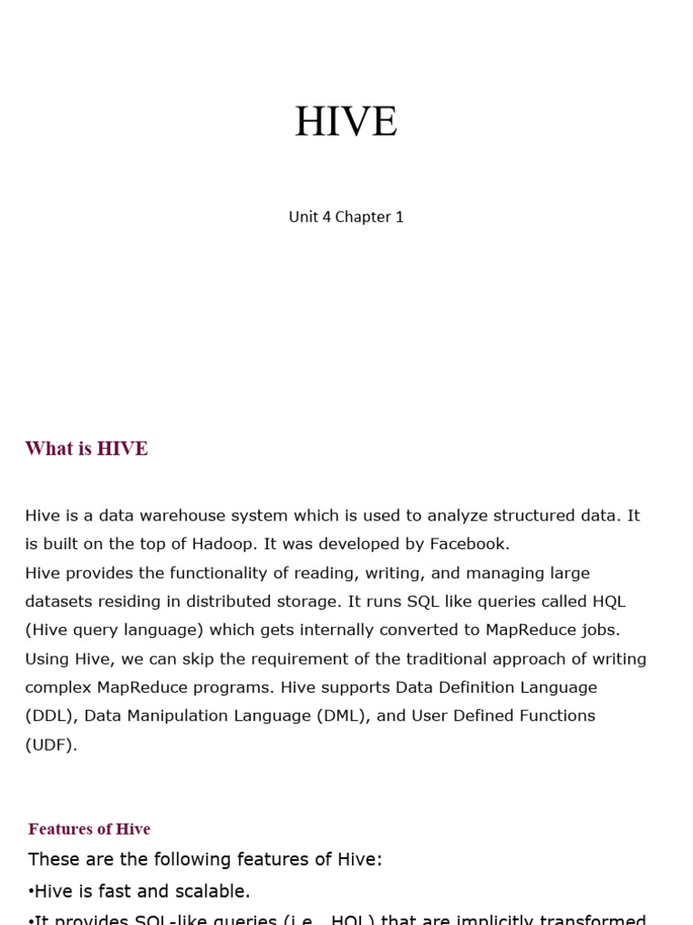 Hive | PDF | Apache Hadoop | Data Management