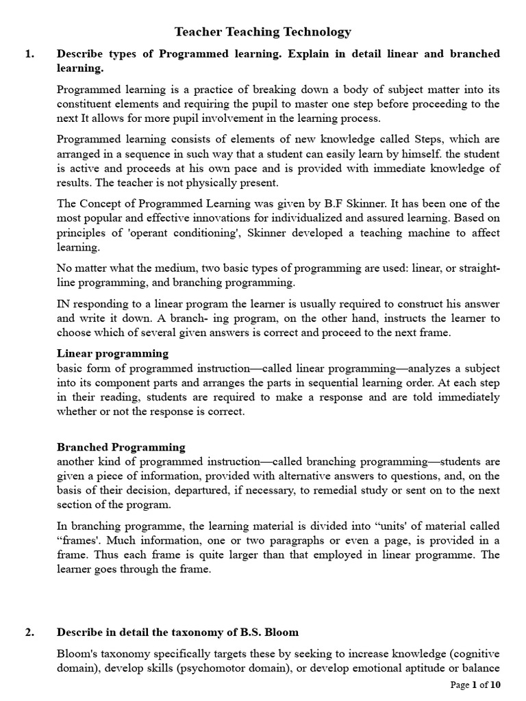 Teacher Teachingf Technology | PDF | Memory | Learning