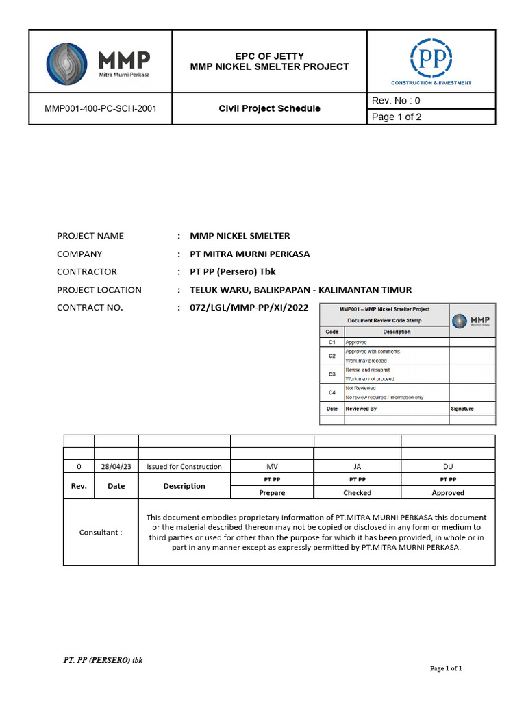 Cover Documents - MMP Jetty Project | PDF