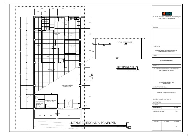 Potongan K: Rangka Grid 60/60 Rangka Grid 60/60 | PDF