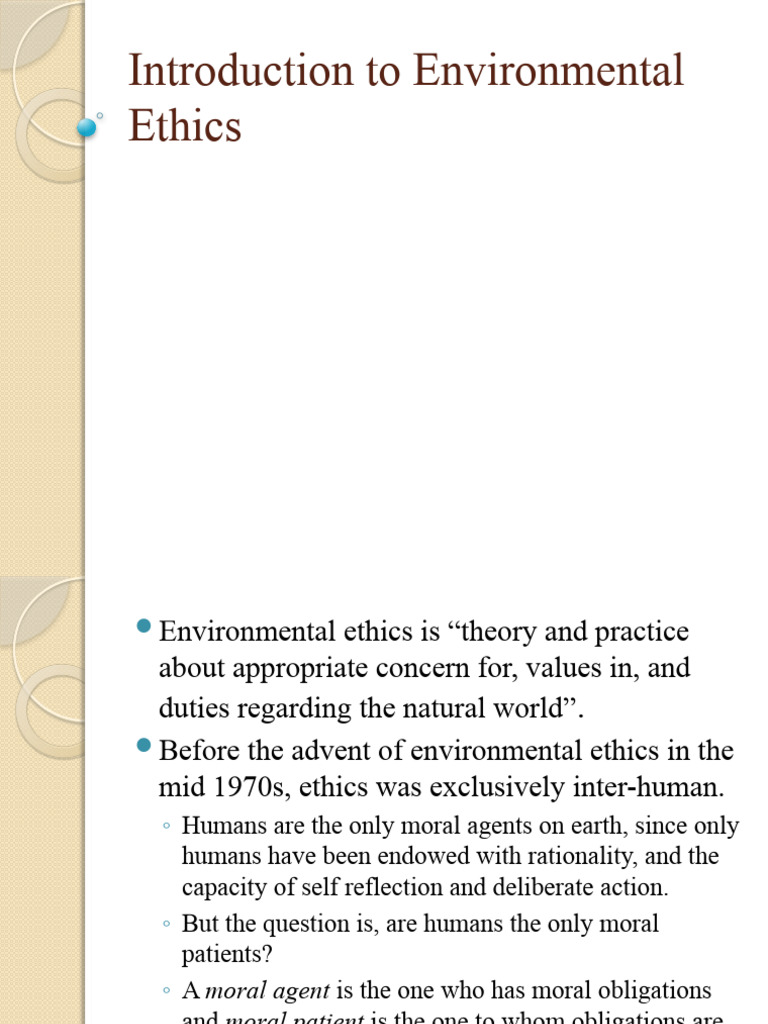 Introduction To Environmental Ethics | PDF | Environmental Ethics | Nature