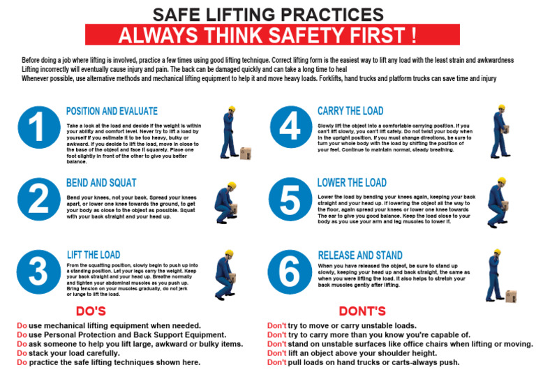 Safe Lifting Practics 01 | PDF