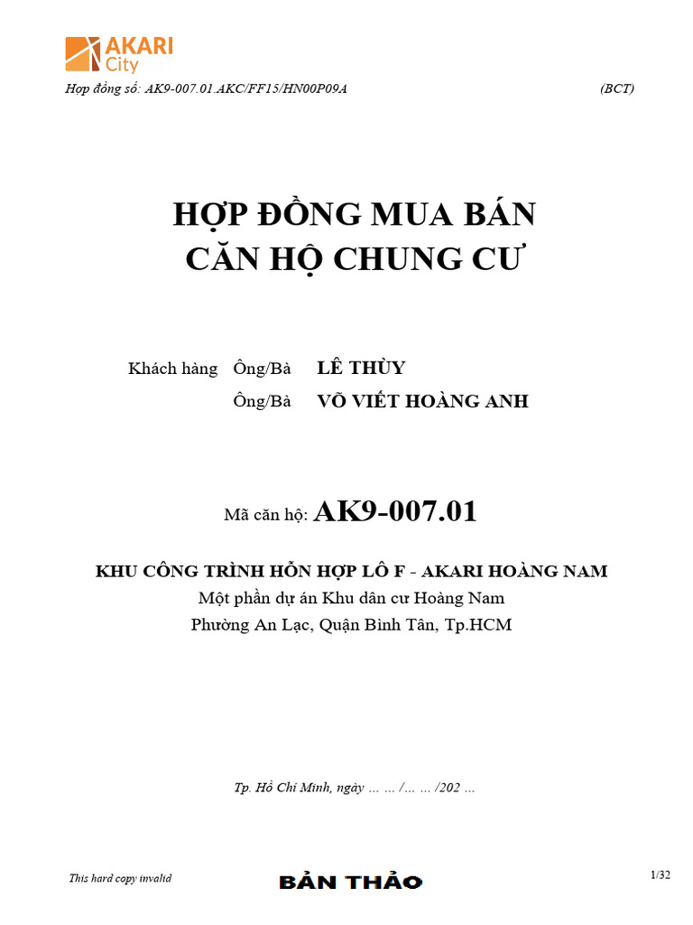 Ak9-007.01 - HDMB - Le Thuy - Vo Viet Hoang Anh - San T&a | PDF