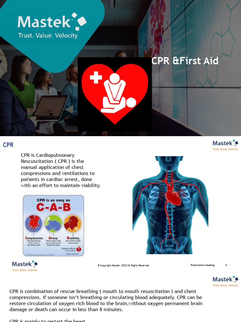 CPR First Aid | PDF | Cardiopulmonary Resuscitation | First Aid