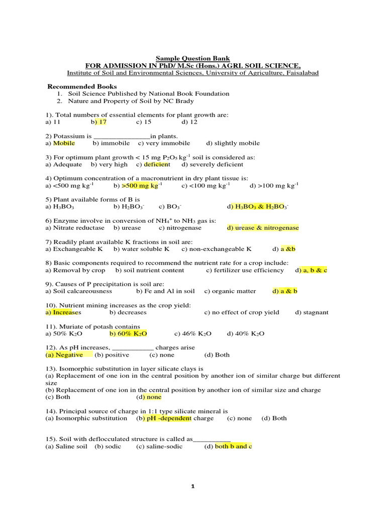 Agri. Soil Science-Ss | PDF | Soil | Microorganism