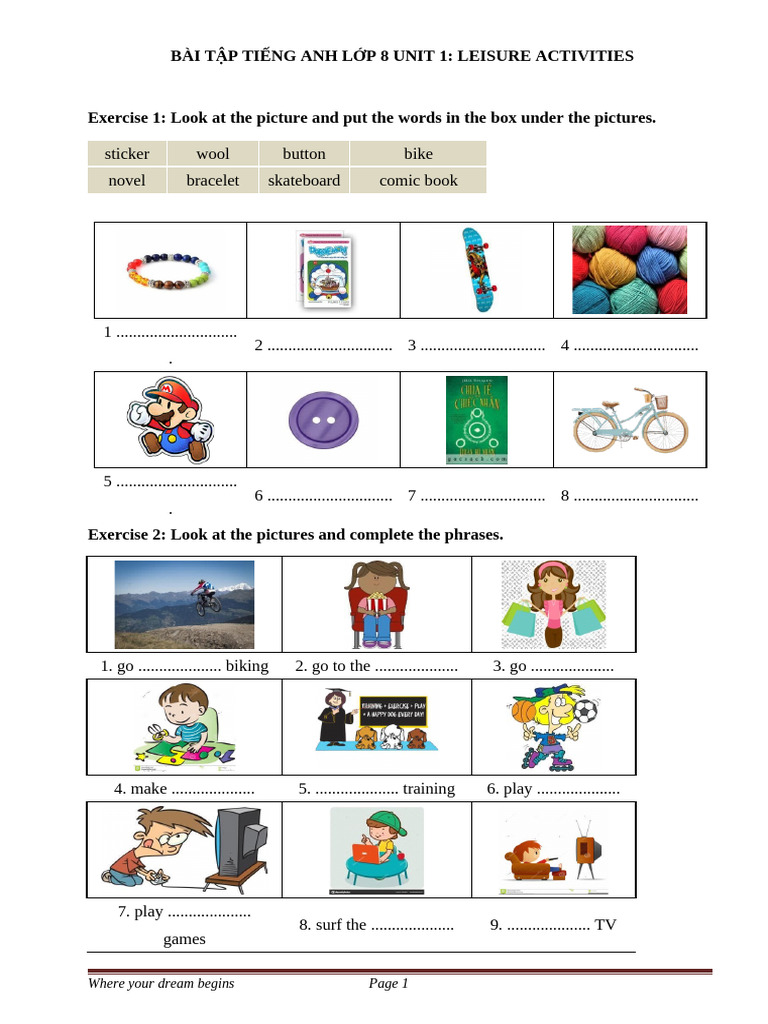 BT UNIT 1 - ENGLISH 8 | PDF