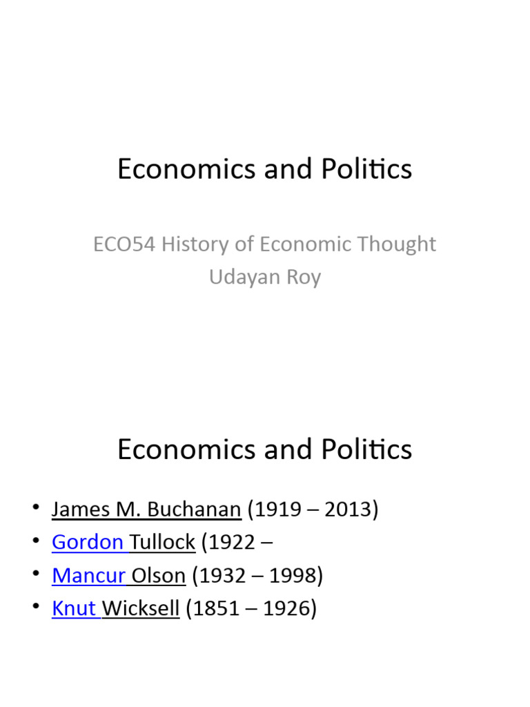 Economics and Politics | PDF | Deficit Spending | Public Choice