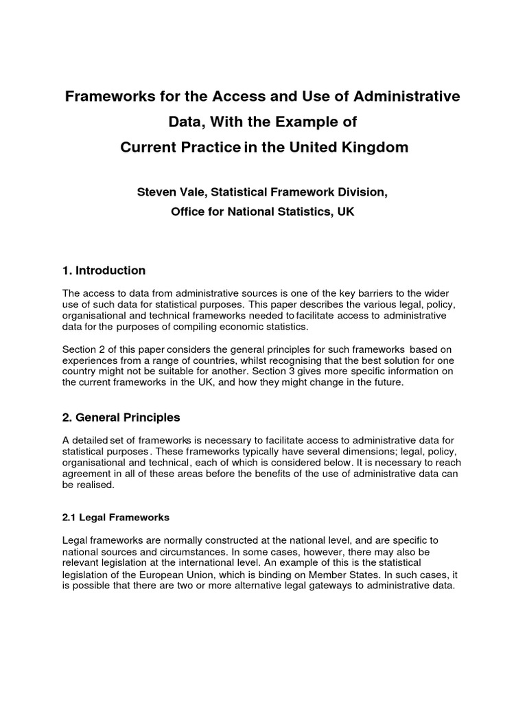 UK Frameworks Paper Vale | PDF | Metadata | Statistics