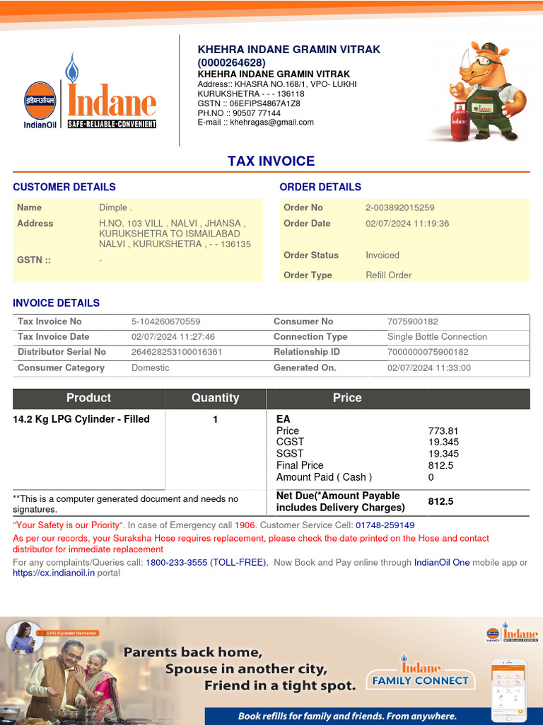 Invoice | PDF | Liquefied Petroleum Gas | Invoice