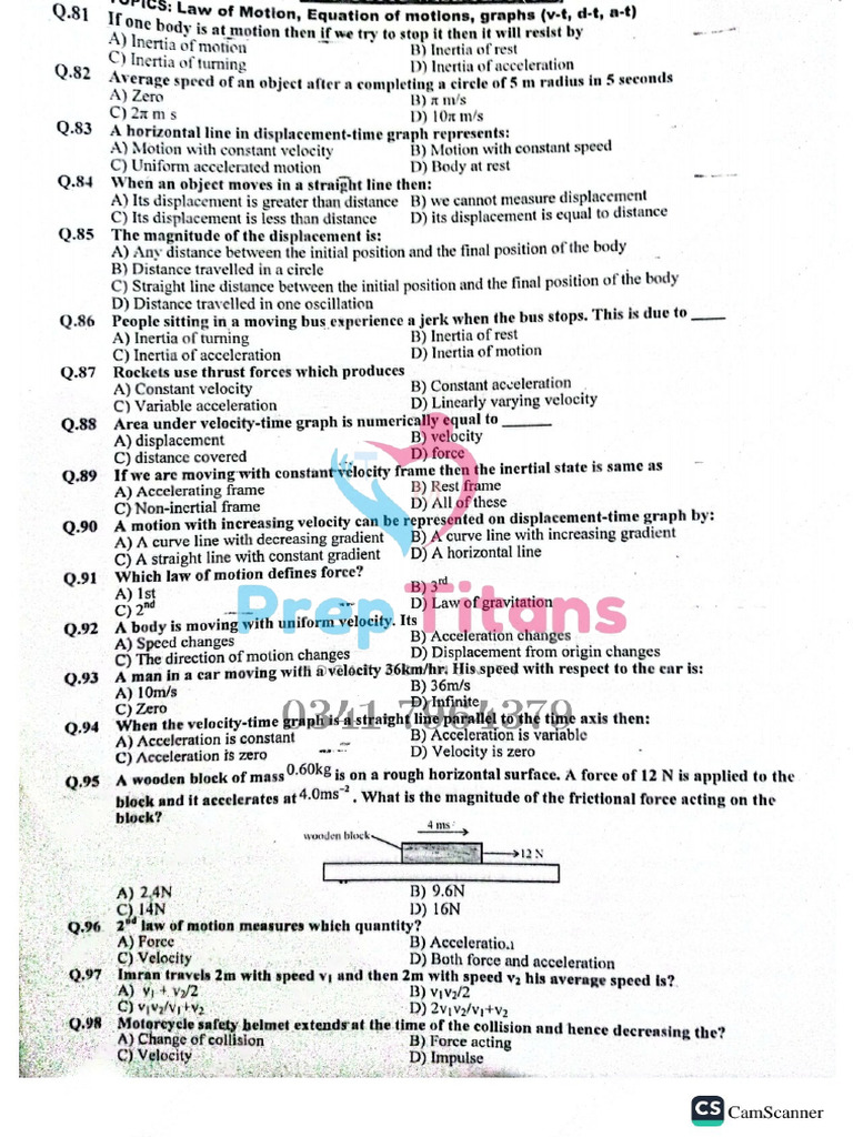 STEM Physics Unit#1 Force and Motion - Parallel Prep - Prep Titans | PDF