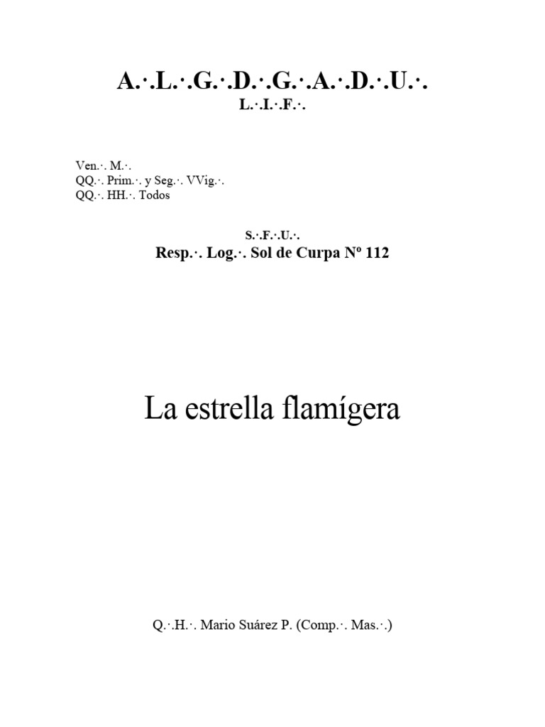 La Estrella Flamígera en Masonería | PDF | Hermetismo | Masonería