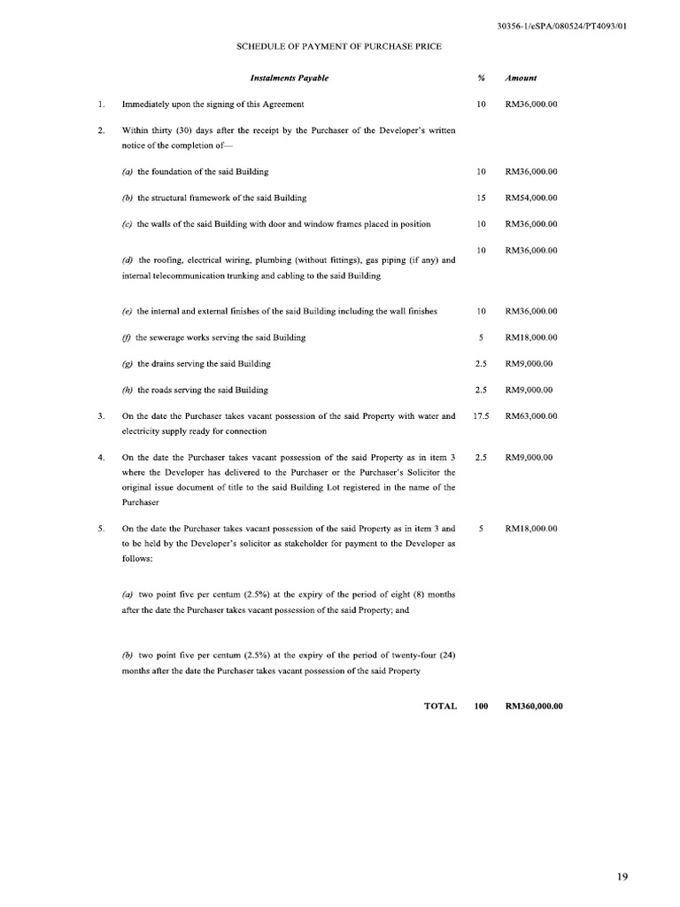 Lot 85 - Schedule G | PDF