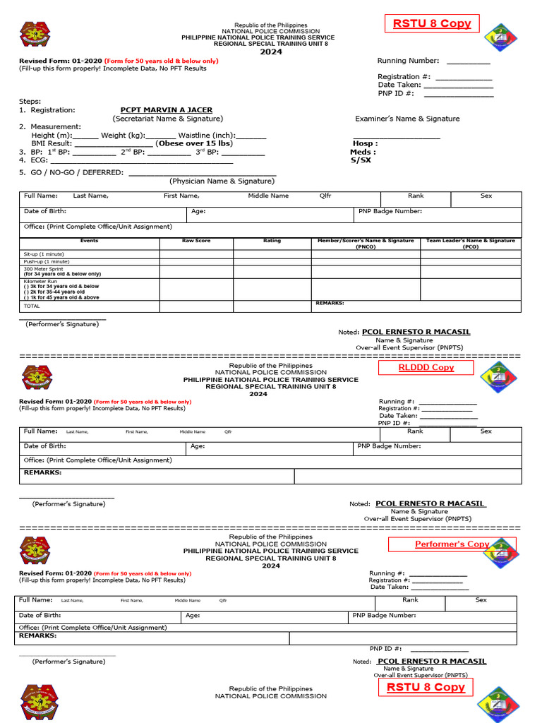PFT Form 3 | PDF | Metabolic Disorders | Law Enforcement