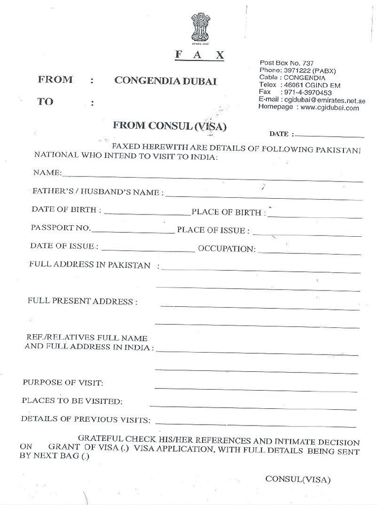 Pakistannationalfaxform | PDF