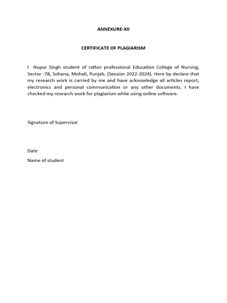 Plagiarism Letter | PDF