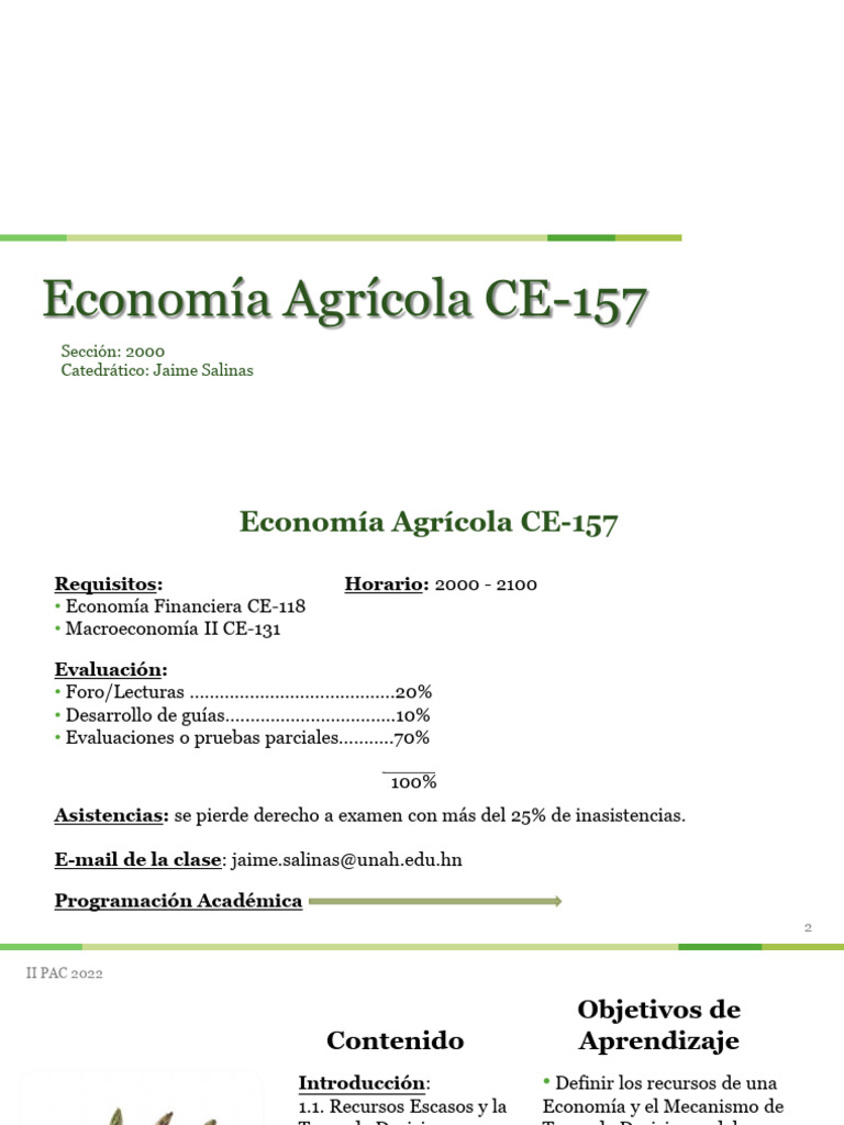 EA Clases 1 y 2 | PDF | Economista | Agricultura