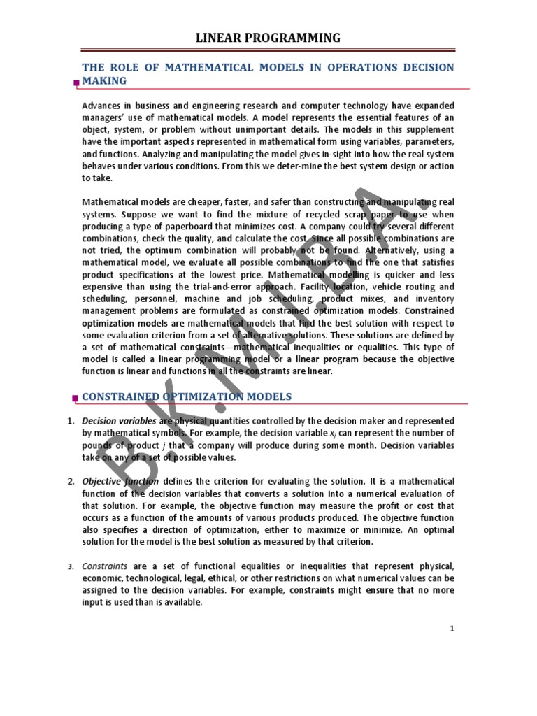 Linear Programing | Download Free PDF | Mathematical Optimization | Loss Function