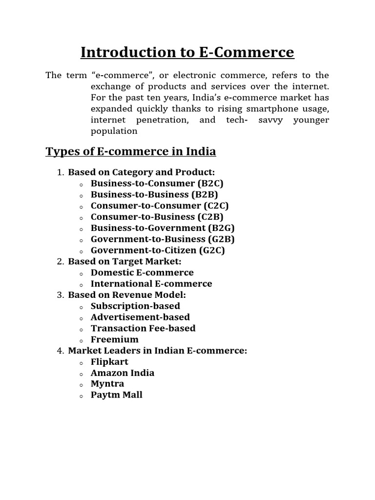 E-Commerce | PDF | E Commerce | Business Process