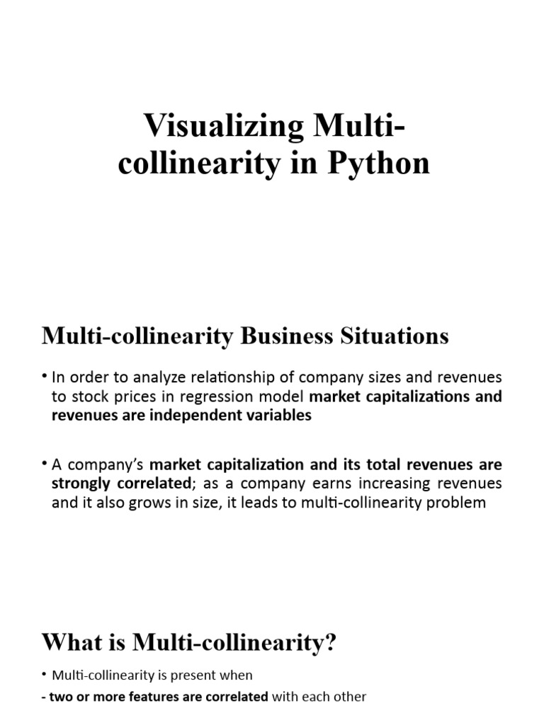 Visualising Multicollinearity in Python | PDF | Multicollinearity | Interpolation