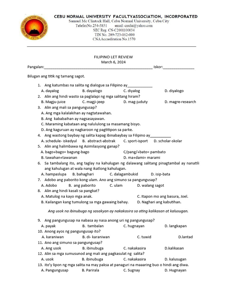 Let Review Fai 2024 | PDF