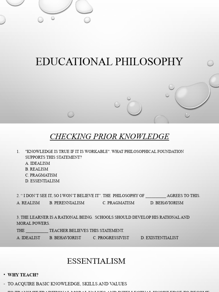 1 Educational Philosphy | PDF | Learning | Philosophy Of Education