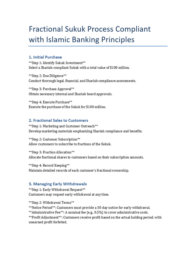 Fractional Sukuk Process-V1 | PDF | Islamic Banking And Finance ...