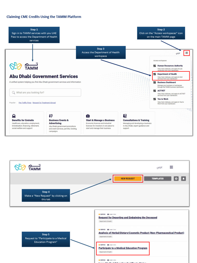 Claiming CME Credits on TAMM Platform | PDF | Business