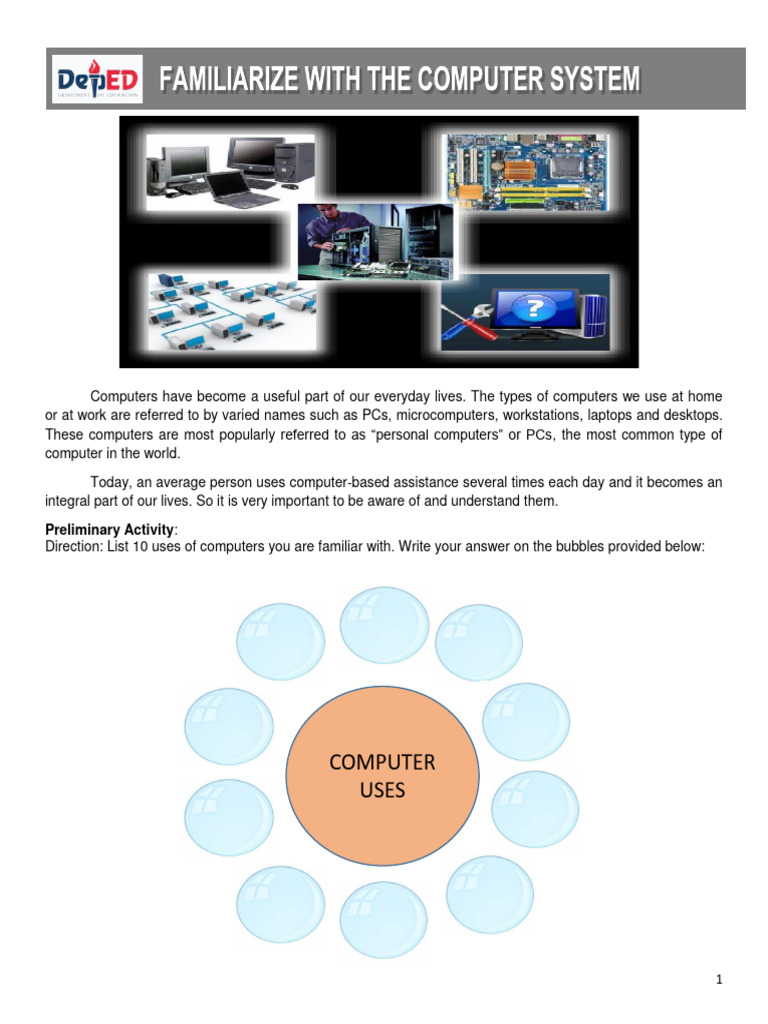 Lesson 1 Computer System | PDF | Computer Data Storage | Random Access Memory