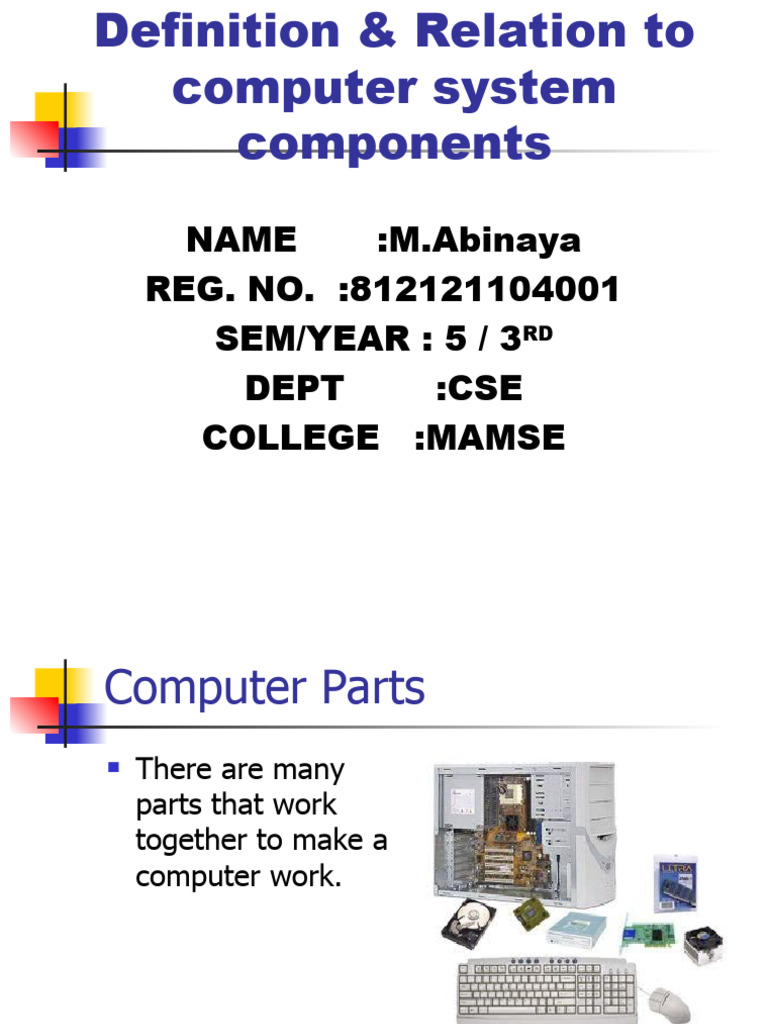 CTE I Computer Parts | PDF | Graphical User Interfaces | Computer Hardware