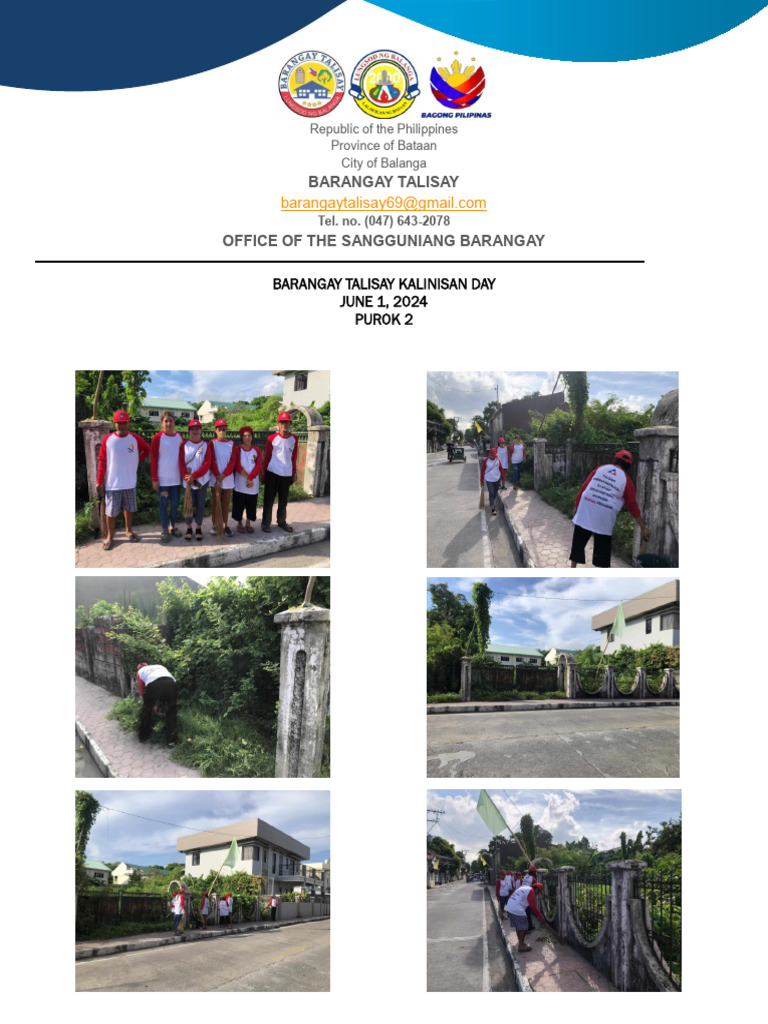 June 1 Barangay Talisay Kalinisan Day | PDF
