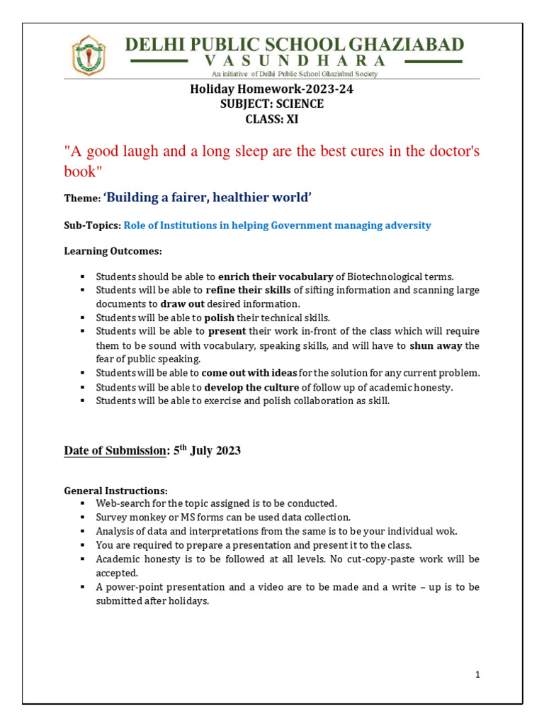 30 - 05 - 23 - 10389010 - 15 - HHW Science XI 2023-24 | PDF | Behavior ...