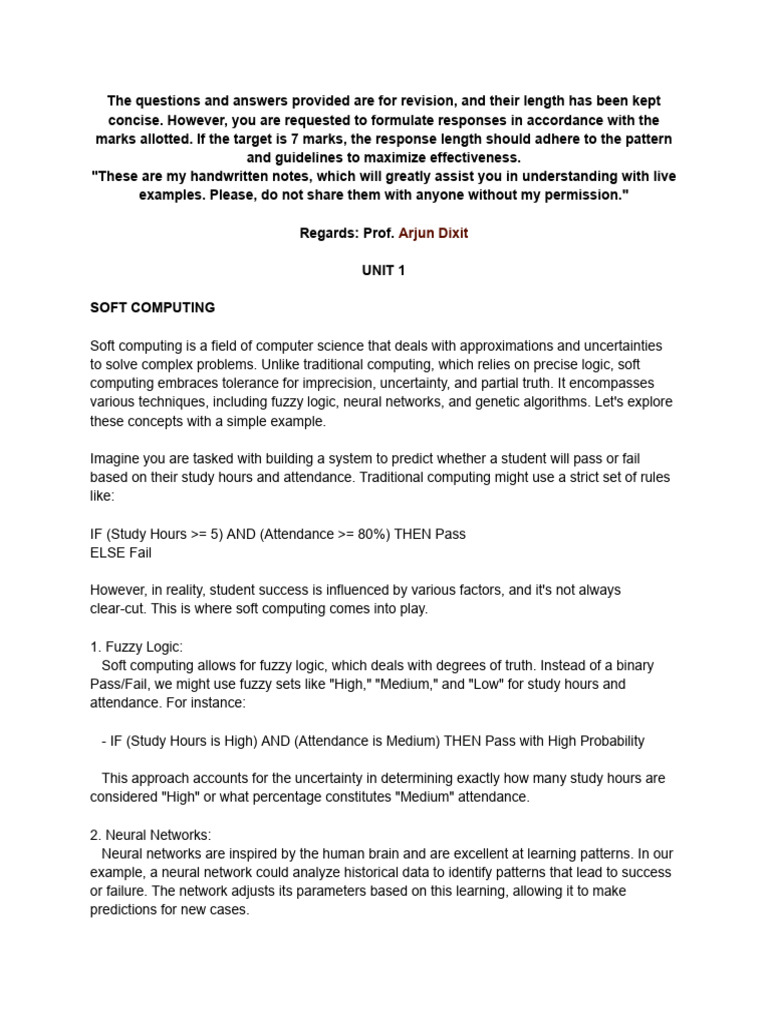 Soft Computing Notes | PDF | Artificial Neural Network | Statistical ...