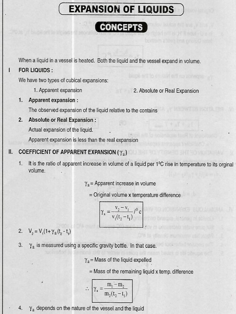 Expansion of Liquids | PDF