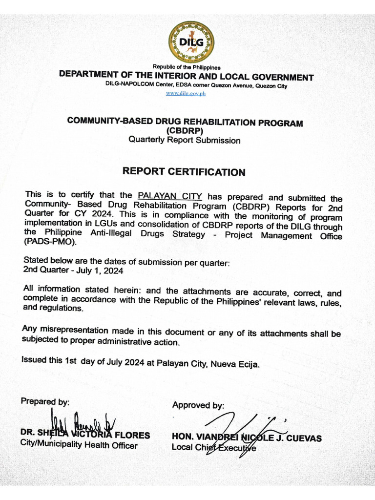 2ND QTR 2024 CBDRP Cert | PDF