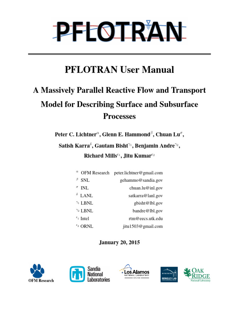 PFLOTRAN User Manual Overview | PDF | Message Passing Interface | Input ...