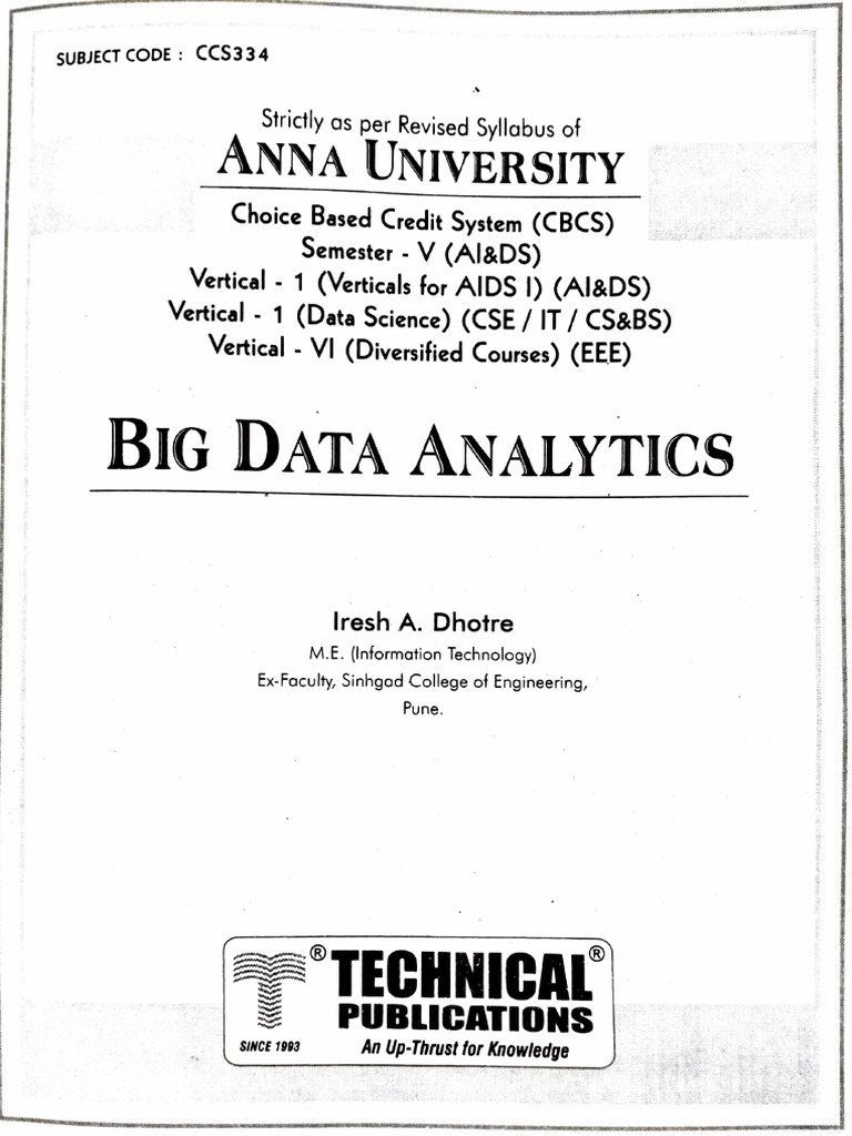 Big Data Analytics Unit Book | PDF