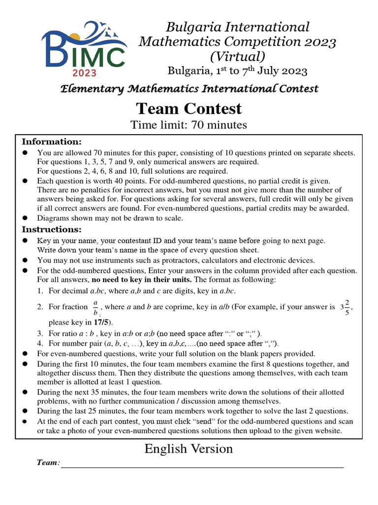 Bulgaria Math Competition 2023 Guide | PDF | Triangle | Mathematics