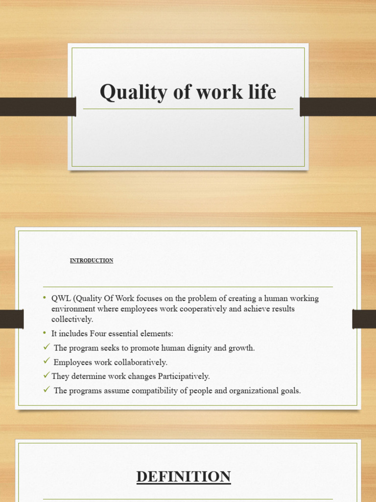 Quality of Work Life | PDF