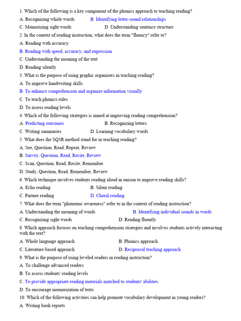 Effective Reading Instruction Strategies | PDF | Reading Comprehension ...